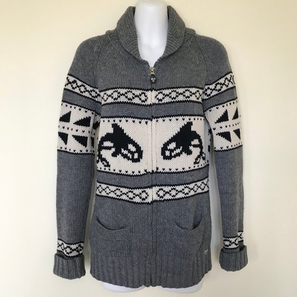 TNA | Sweaters | Tna Sea To Sky Lambswool Shawl Collar Knit Zip Up ...